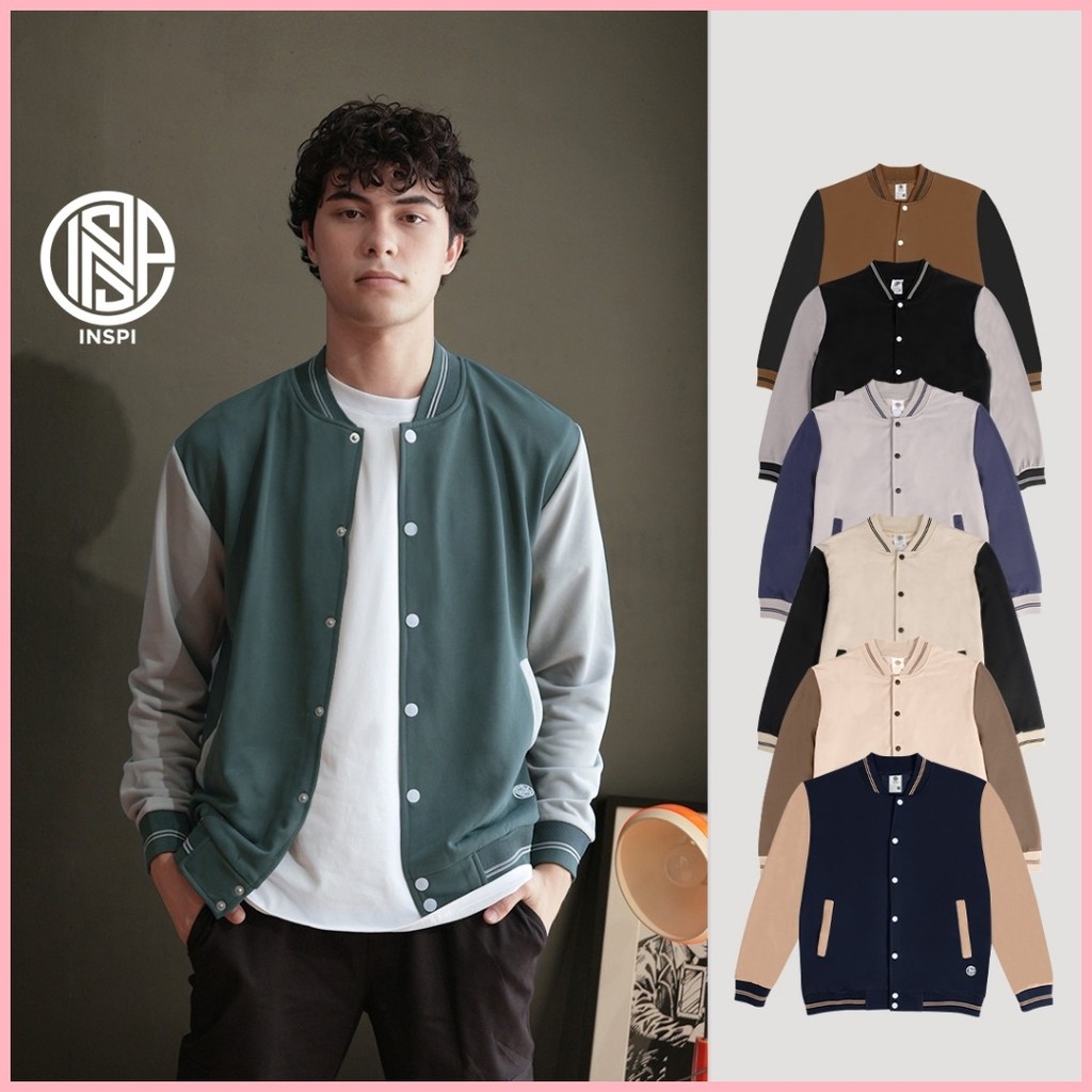INSPI Varsity Jacket Baseball Jersey For Men and Women w/ Buttons and ...