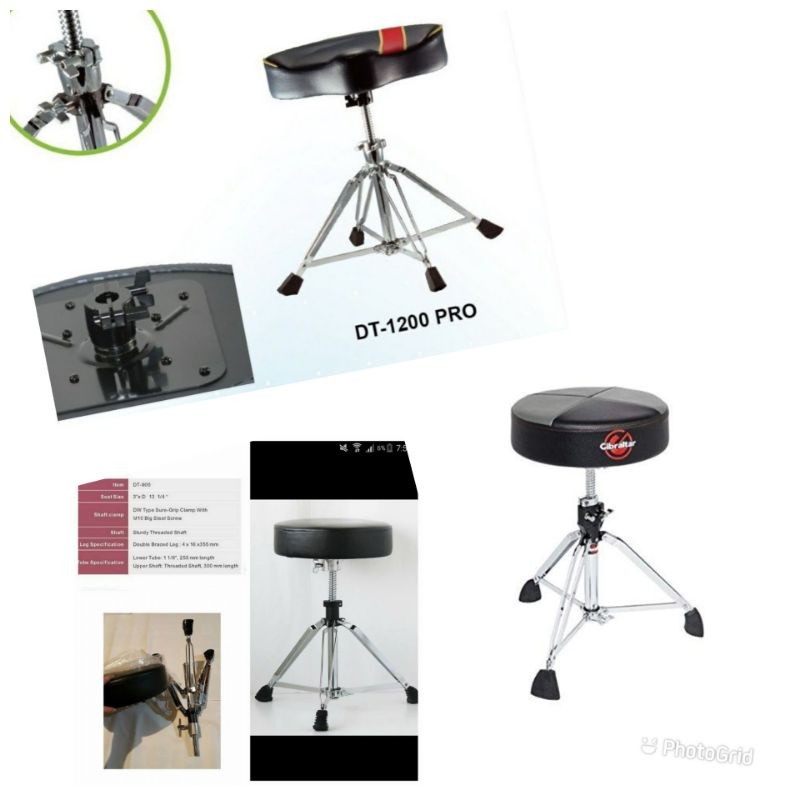 Gibraltar 5608 BLACKSMITH TAIWAN DT1200 PRO DT 900 drum throne drum set ...