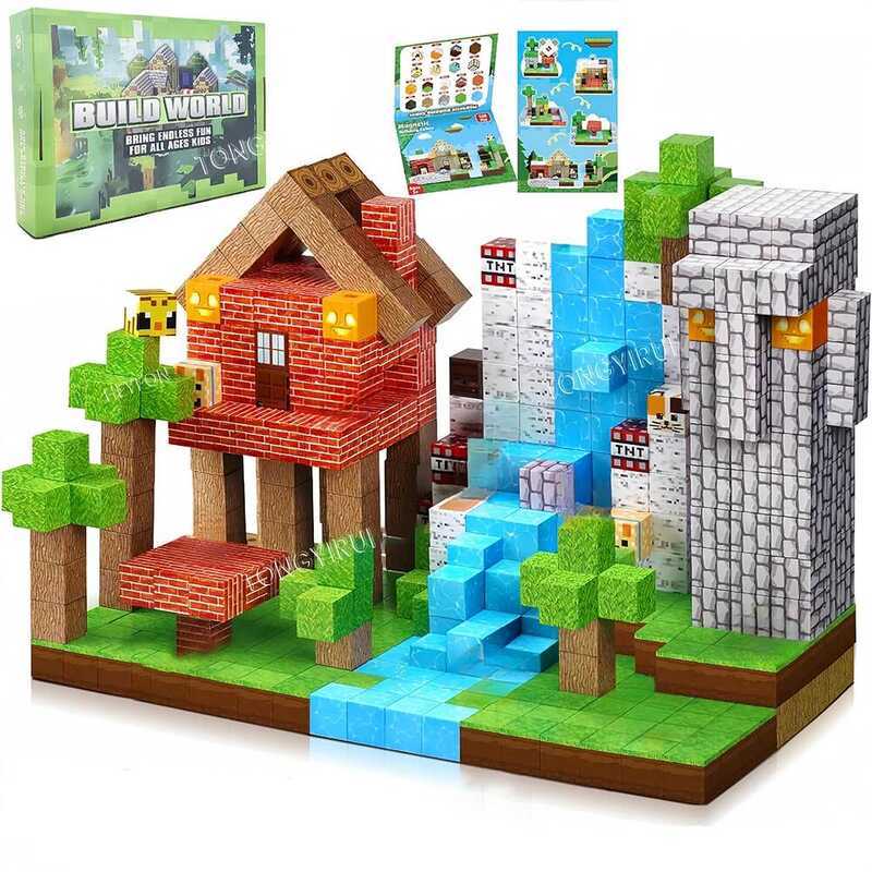 Xj Magnetic Building Bloc Toy Build Mine Magnet World Construction Set ...
