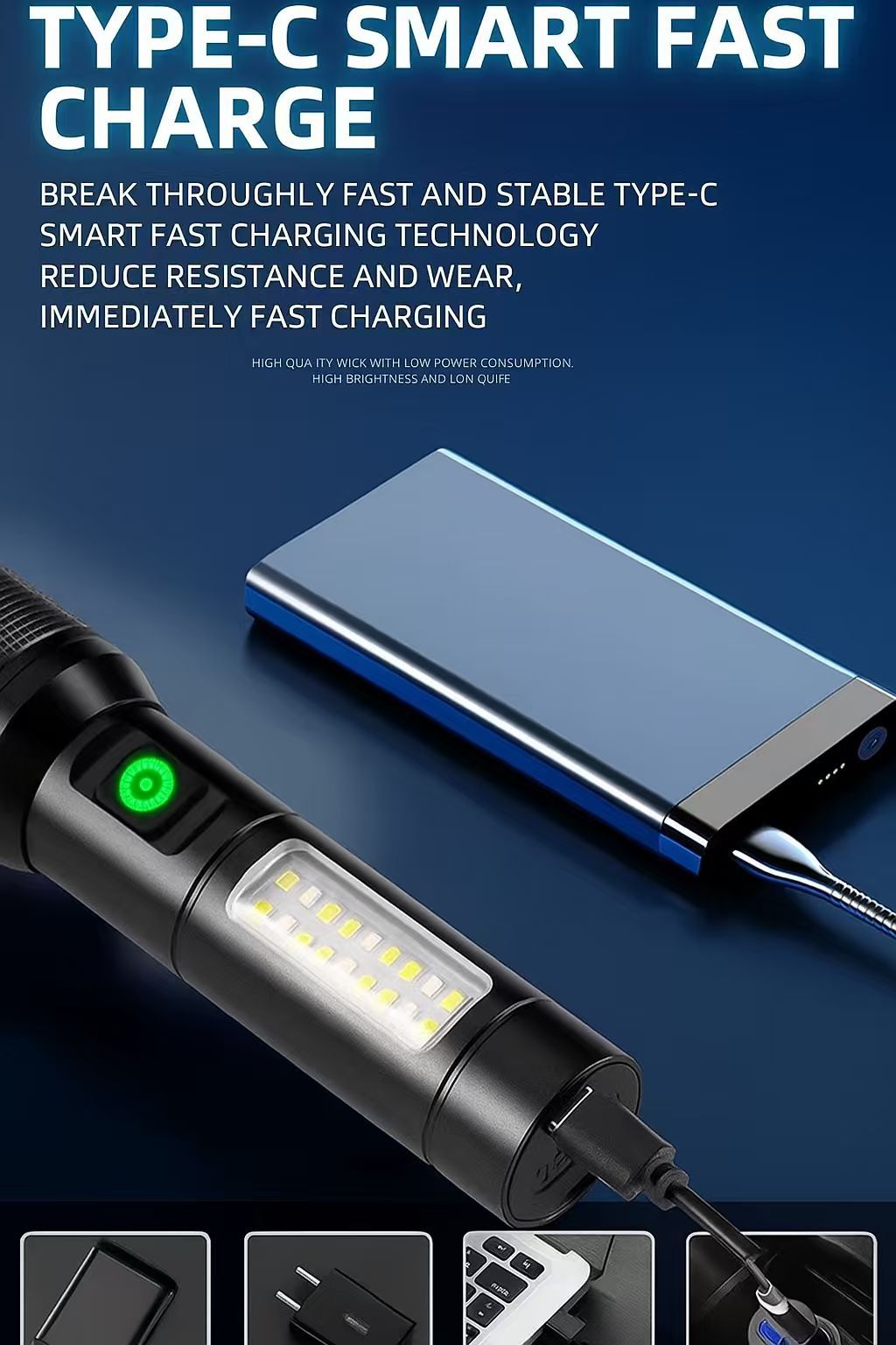 Centrix LED flashlight Digital electric display bright light flashlight ...