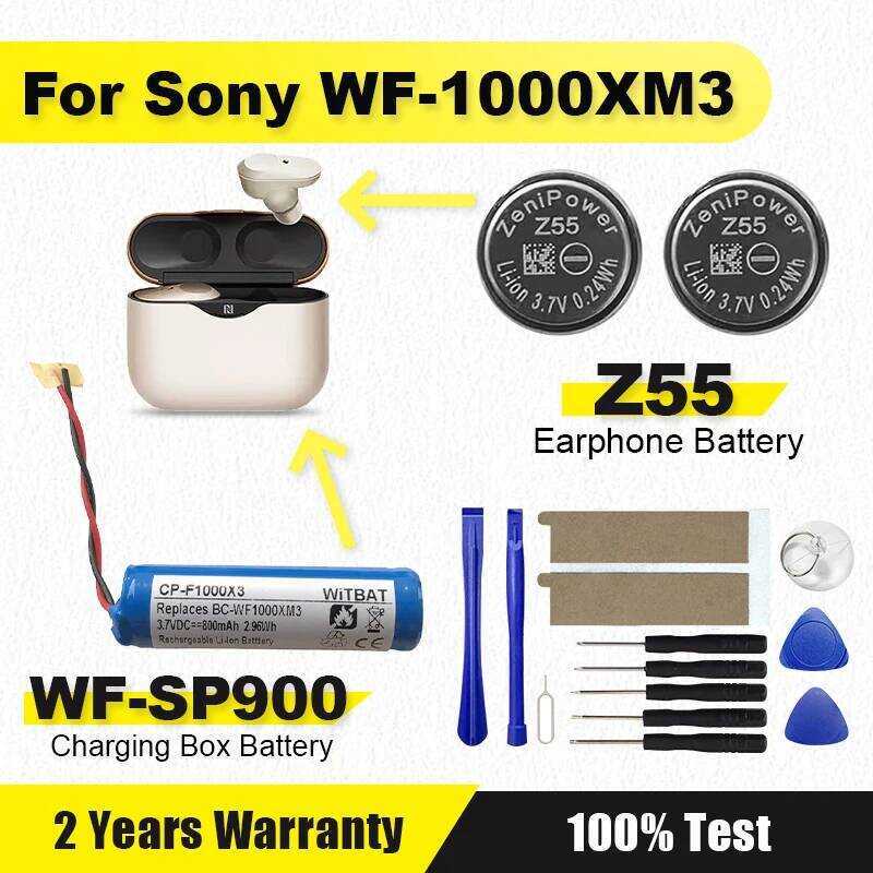 99 New 3 XDOU 3.7V Z55 Battery For Sony Wf-Sp700n Wf-1000X Wf-1000Xm3 ...