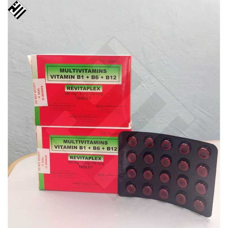 MULTIVITAMINS VITAMIN B1 + B6 B12 REVITAPLEX 100 TABLETS A7c | Shopee ...