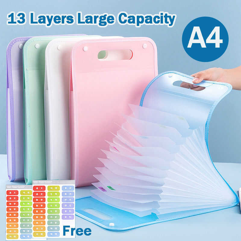 13 Layers A4 Portable Multi-Layer Student Information Storage Bag PP ...