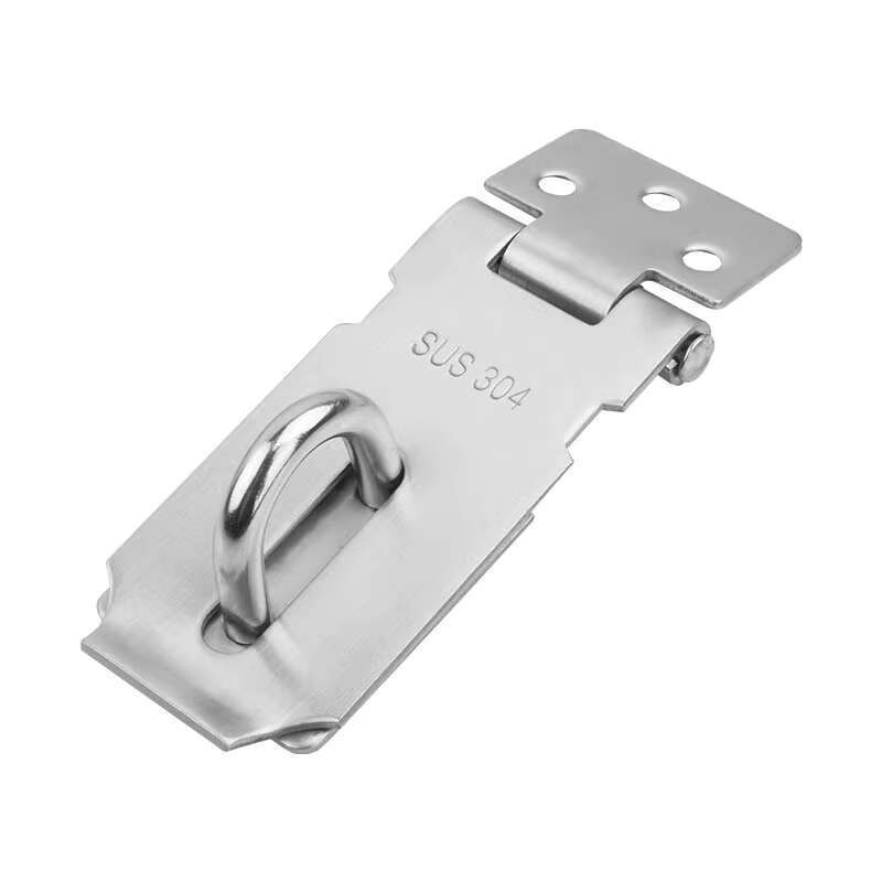 ☑♥ No-Drill Door Latch Stainless Steel Safety Door Nose Padlock Hasp ...