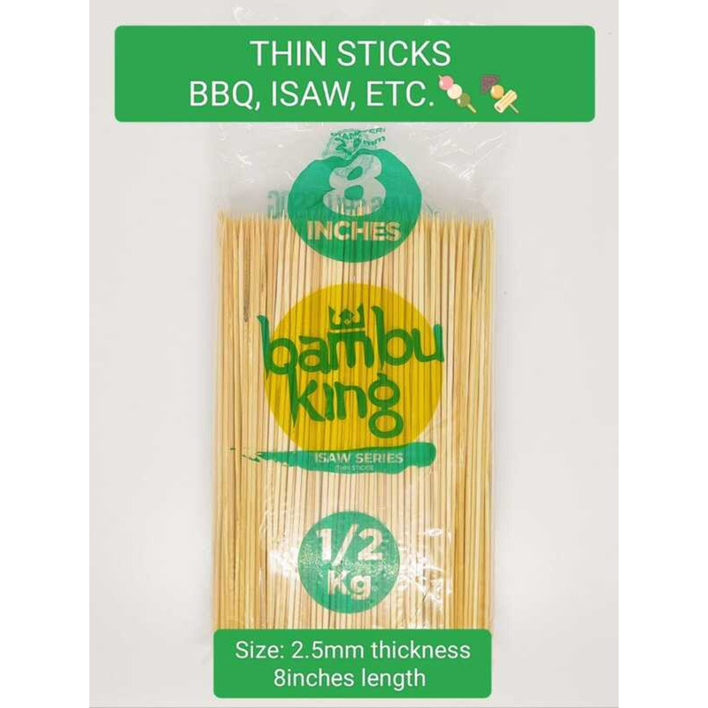 BAMBU KING 8Inches 1Box OF 1/2Kilo BBQ STICK | Shopee Philippines