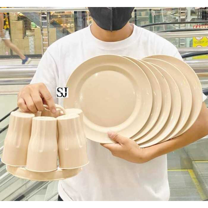 Aesthetic 13In1 Plate With Plastic Cup Rack/Plato Baso Set 0F6 | Shopee ...