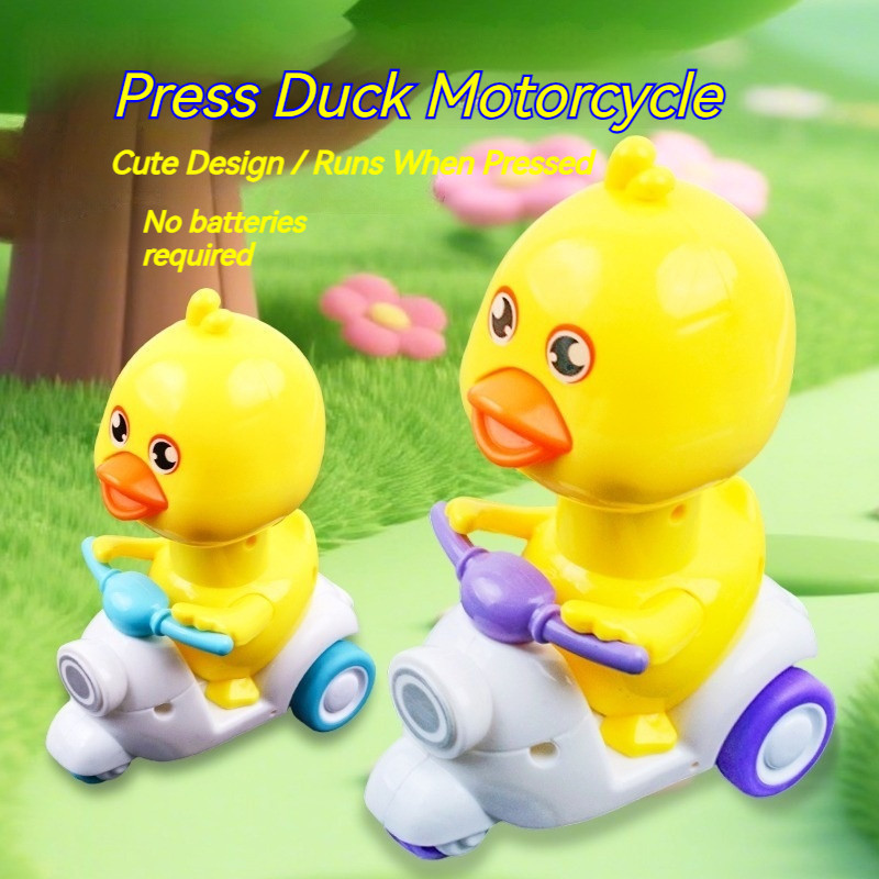 Press & Go Duckie - Inertia Powered Toddler Ride-On Toy,Cute CartoonEducational PushDuck for ...