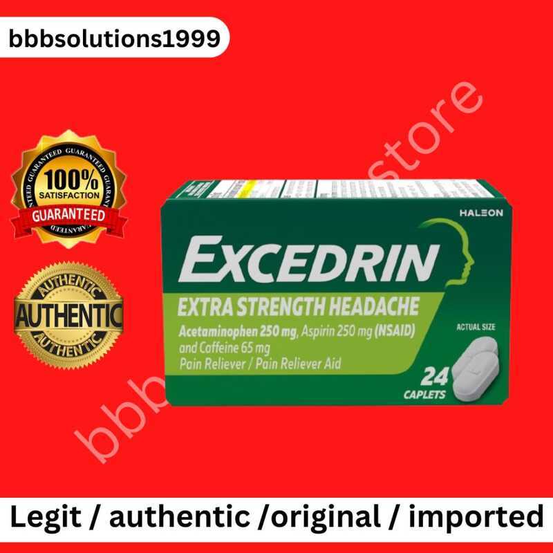 EXCEDRIN EXTRA STRENGTH PAIN RELIEVER AID ACETAMINOPHEN CAPLETS 24 3 ...