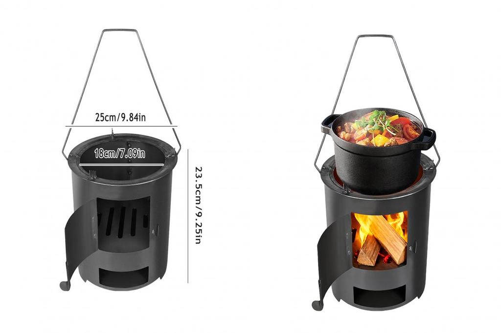 SRA ZK Rust-proof Outdoor Stove Wood Burning Stove Portable Stainless ...