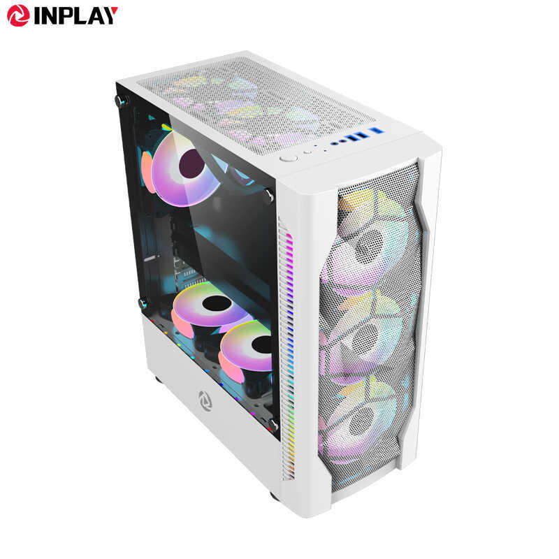 SK Inplay Meteor 03 Mid Tower PC Case Tempered Glass Gaming Computer ...
