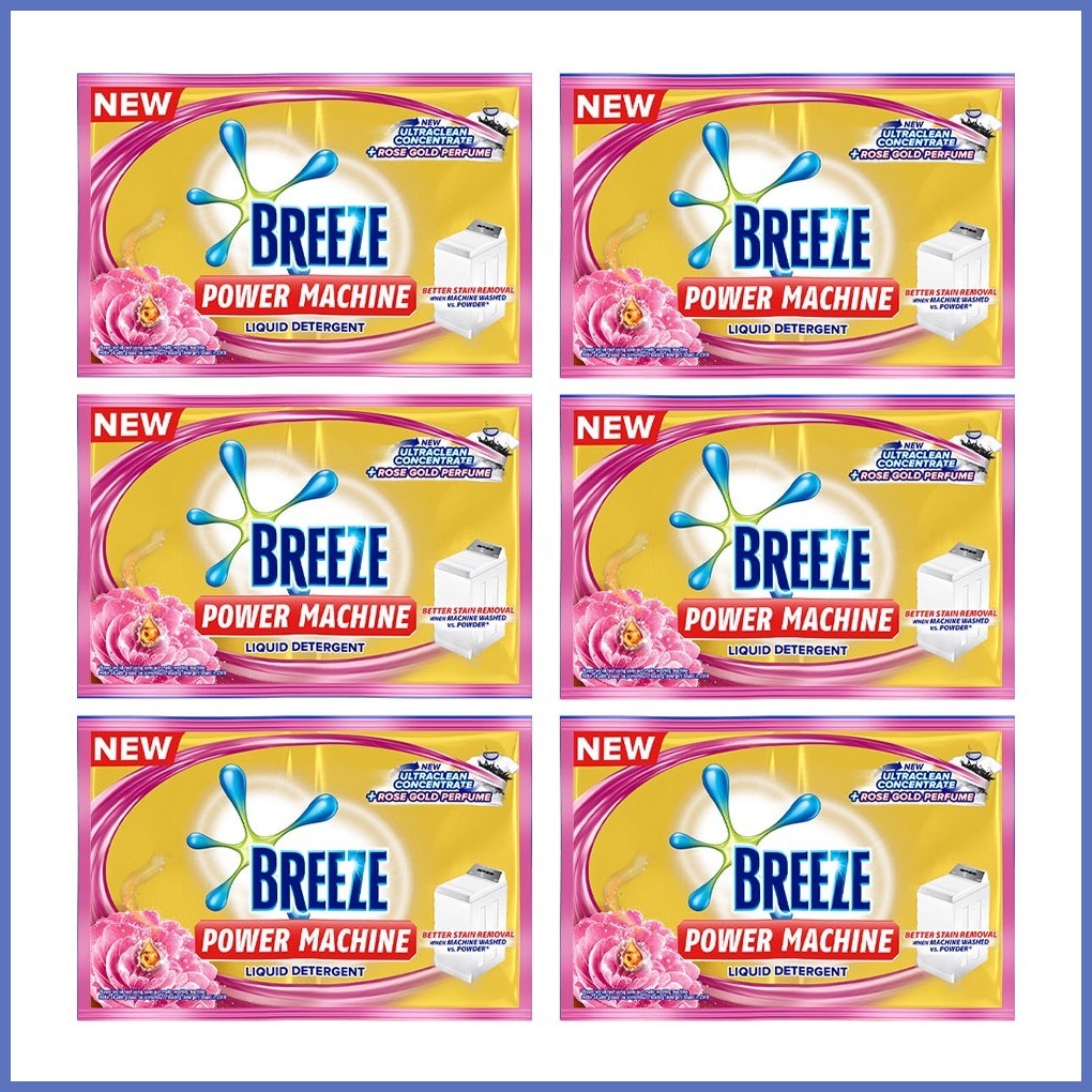 Breeze Liquid Detergent with Rose Gold Perfume 60ML Sachet Set of 6 ...