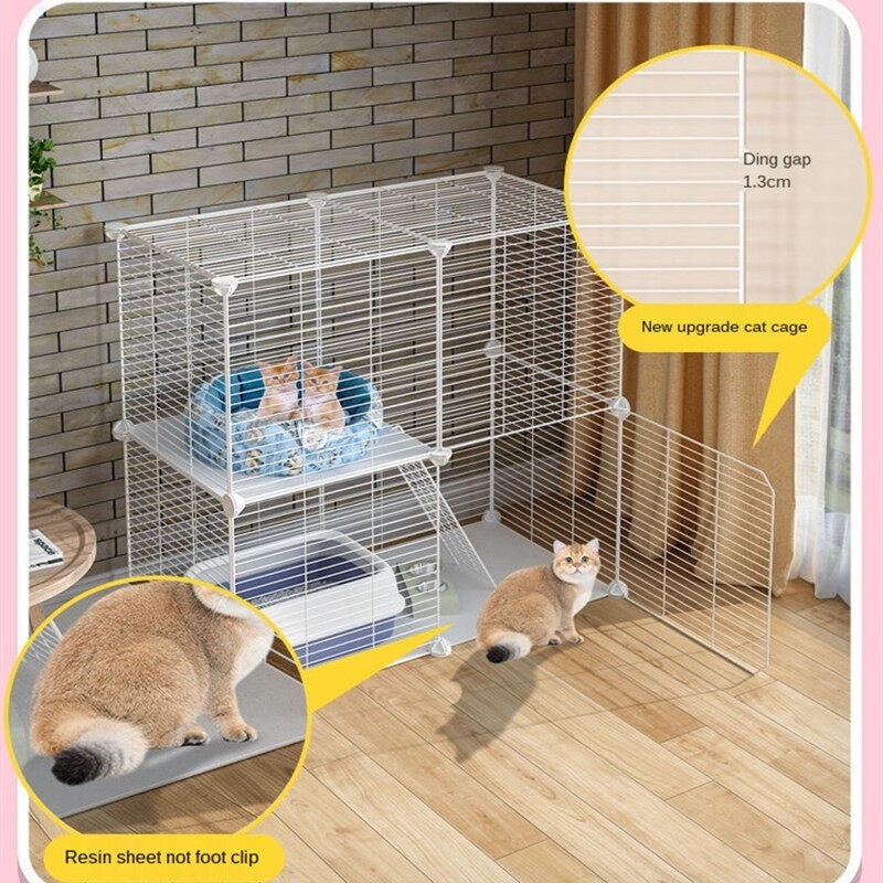 Double Layer cat cage stackable pet cage wardrobe free assembly cat ...