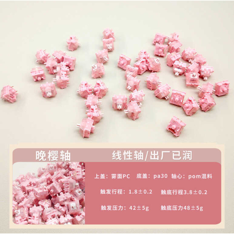 Black Jishi Late Sakura Axis Mechanical Keyboard Micro Switch Five-pin ...