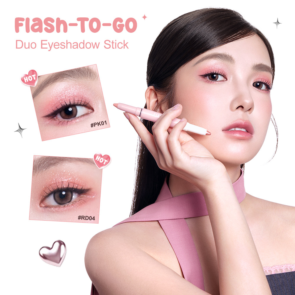 PINKFLASH Flash-To-Go Duo Eyeshadow Stick Matte&Shimmer High Pigmented ...
