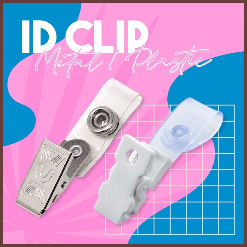 ID Clip Holder Plastic / Metal Clip for Id Cards (100pcs) | Shopee ...