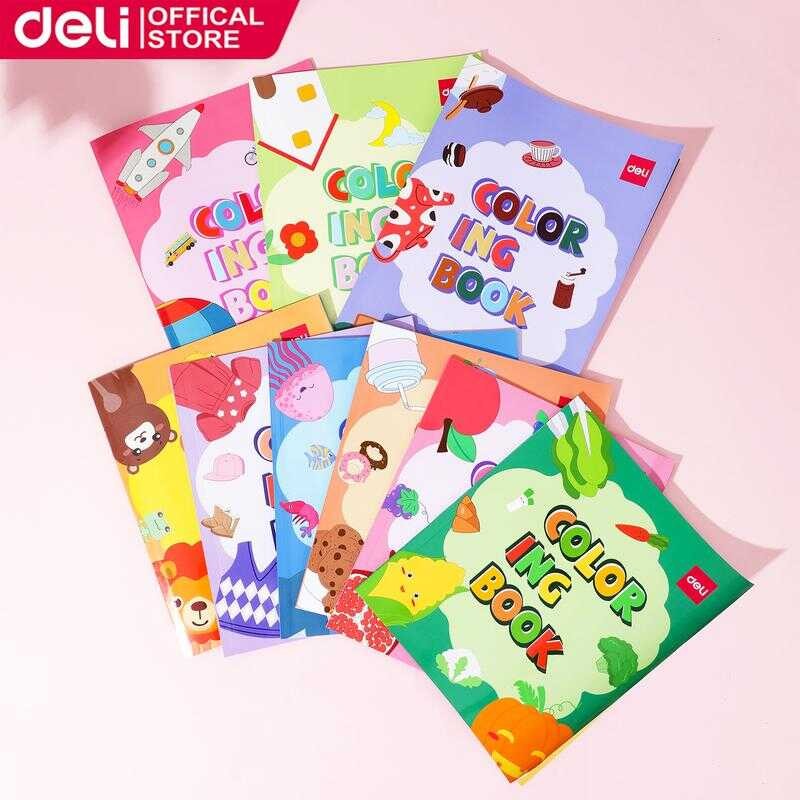 Deli Coloring Book 12 Sheets Drawing For Kids School Supplies En041 1Pc ...