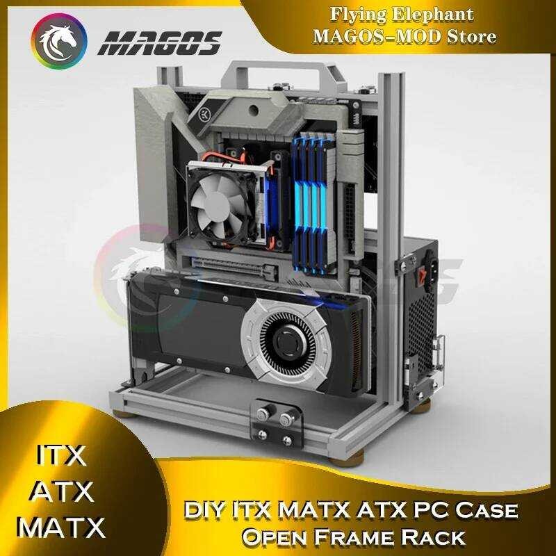 DIY 3 7 Gamers Cabinet MOD ITX MATX PC Case Open Frame Aluminum Creative ATX Tower Desop Gaming ...