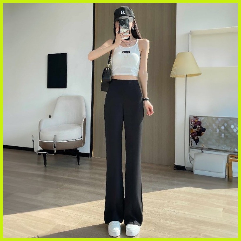 women knitted flare pants wide legged mom jeans bottoms trousers ...