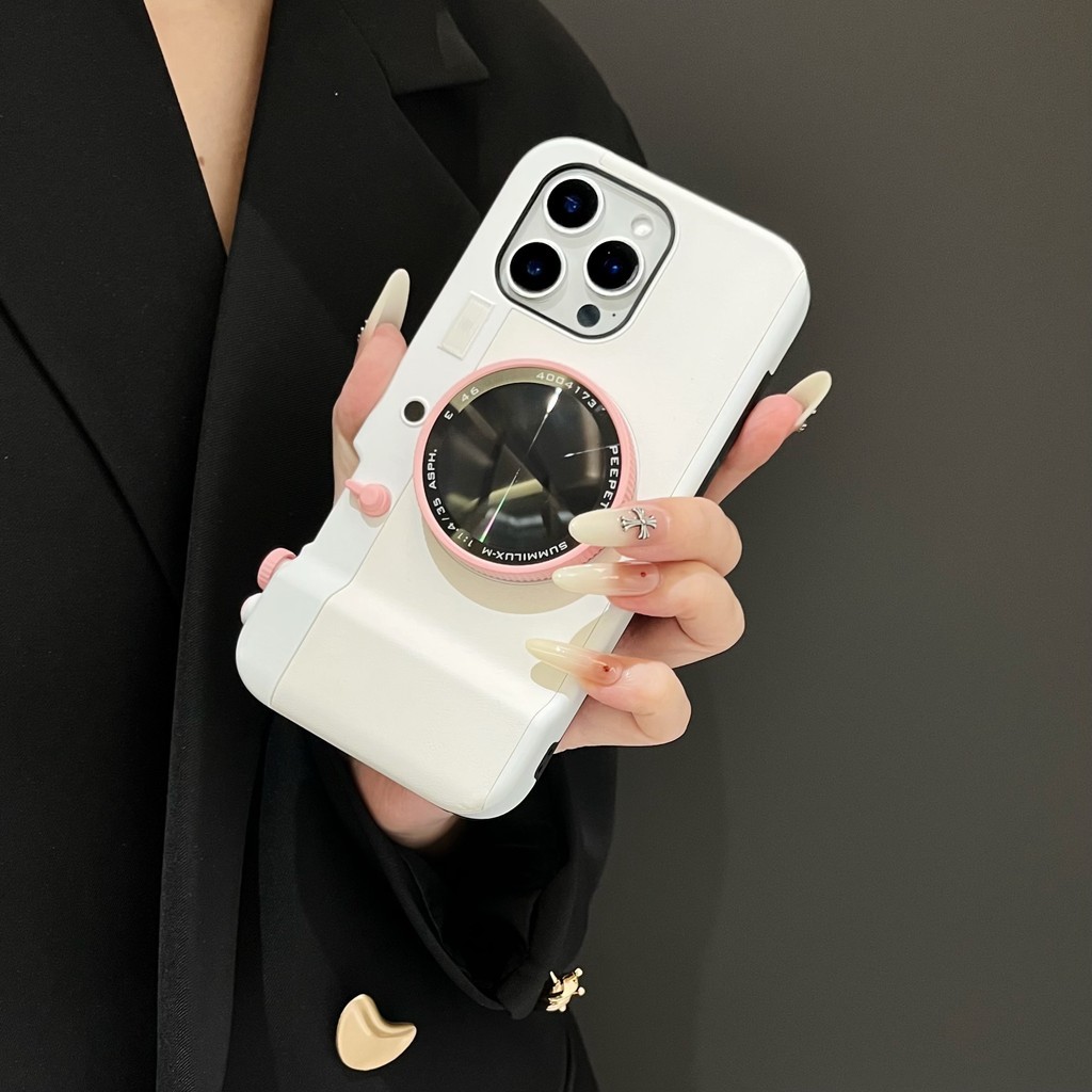 Retro Multifunctional Bluetooth Camera Phone Case For iPhone 16 15 14 ...