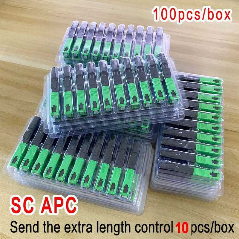 Yy 100Pcs Embedded APC Fast FTTH Single Mode Fiber Optic SC Quick ...