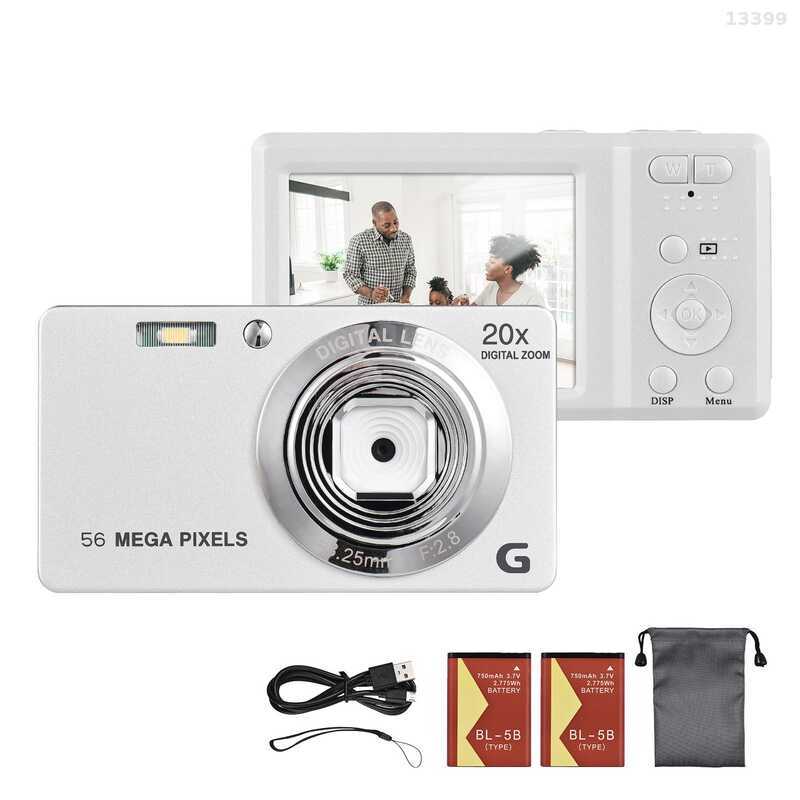 2.7-Inch TFT Portable Digital Camera 56Mp 4K Ultra HD 20X Zoom Auto ...