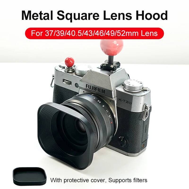 TC Metal Camera Square Lens Hood Universal Retro Reduce Light for Fuji ...