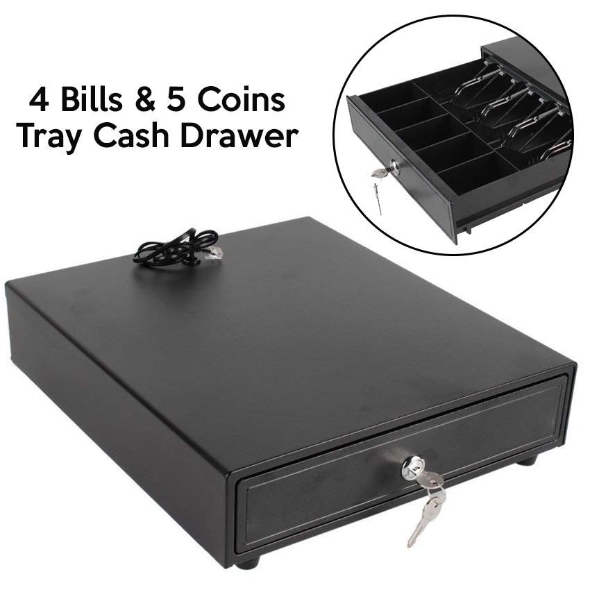 TNJ Electronic Cash Drawer Box Case Storage With 4 Bills And 5 Coins ...
