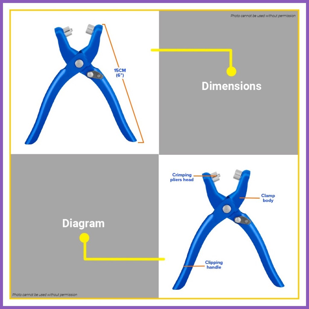 ♀ ♝ BUILDMATE Wadfow 6" Inch Eyelet Plier Set Snap Button Puncher with ...
