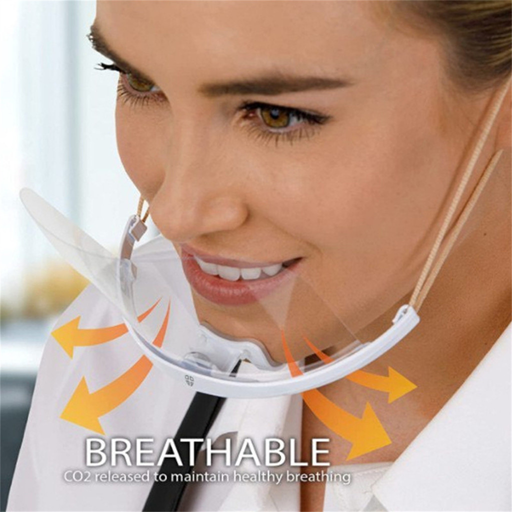 10Pcs Food Grade Transparent Face Shield Disposable Pc Mask Saliva ...