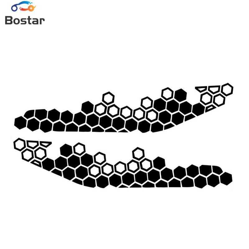 2Pcs Bostar 39X9cm Motorcycle Honeycomb Bee Vinyl Sticker For Motor ...