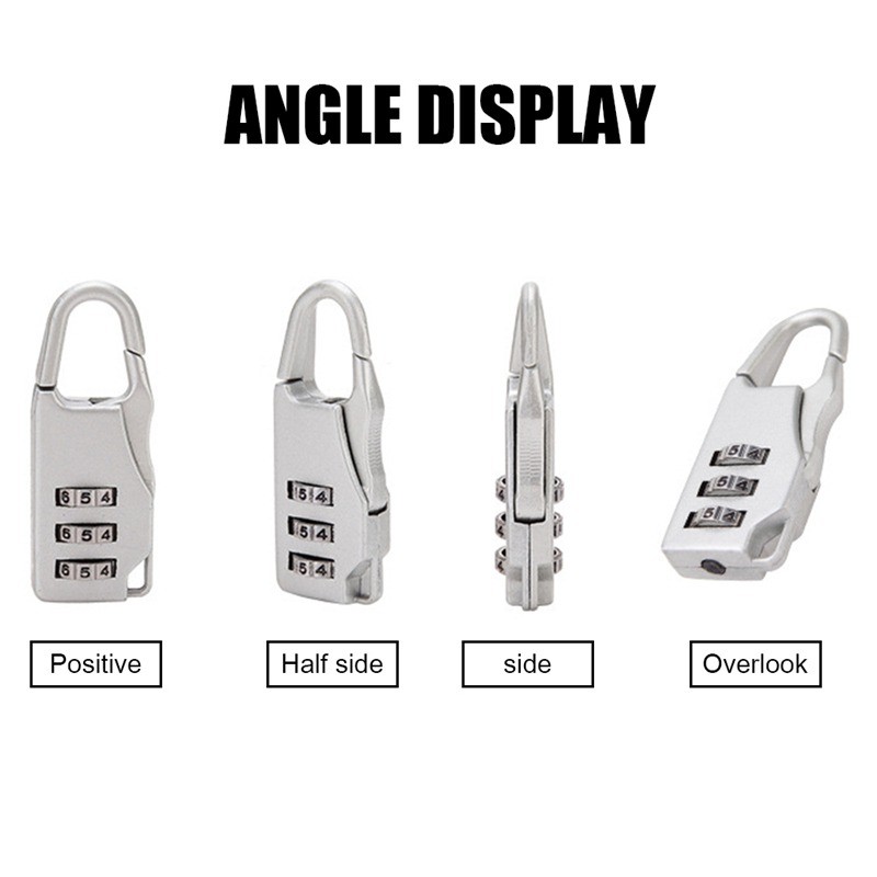 Dial Digits Code Number Password Combination Padlock Safety Travel Lock ...