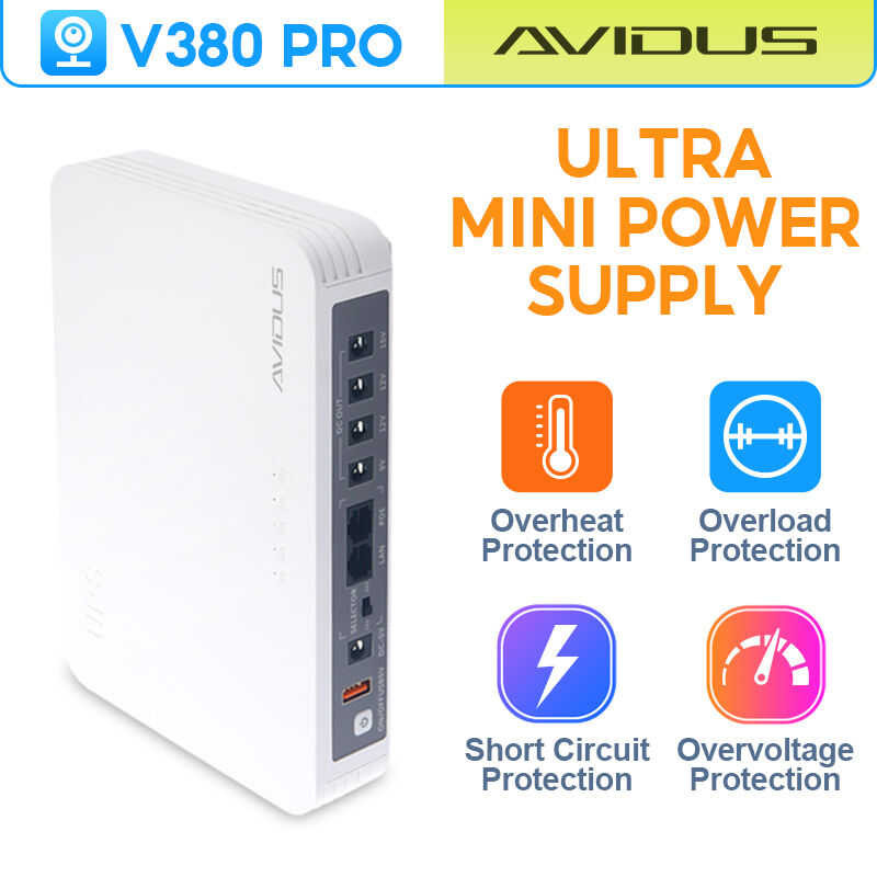 Avidus V380 PRO Ultra Mini Portable UPS Power Supply With Multi ...