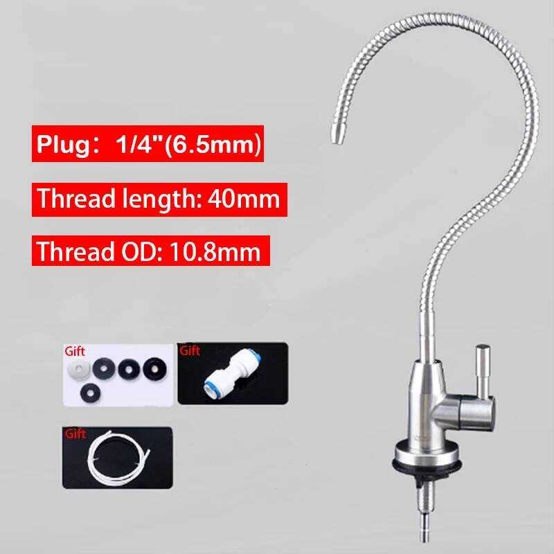 Universal 2 61 Gooseneck Water Purifier Faucet 1/4" PE Quick Connect ...