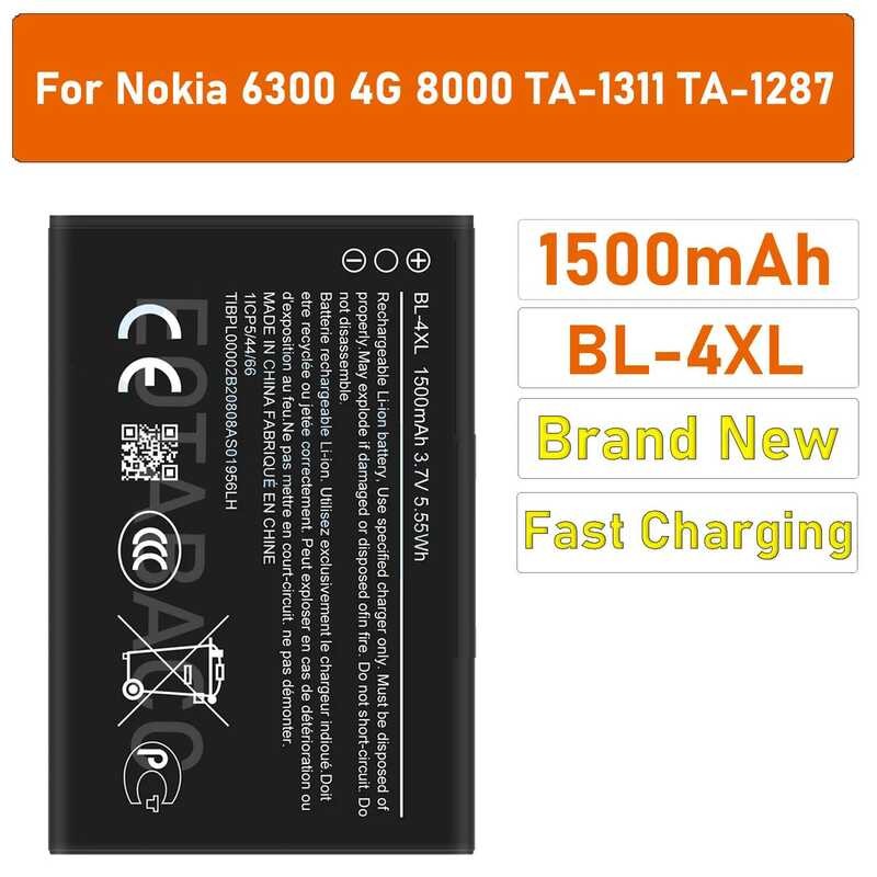 2025 0C Years 1500Mah Bl-4Xl Battery For Nokia 6300 4G 8000 Ta-1311 Ta ...
