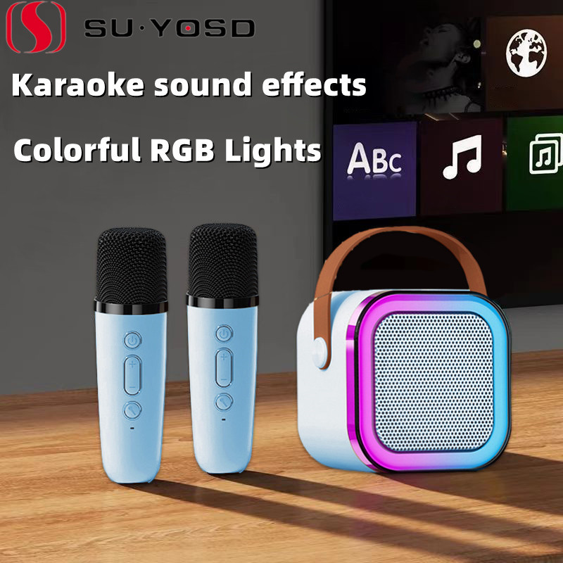 Su-Yosd MiNi Karaoke Dual Microphone Wireless Bluetooth 3D Stereo ...