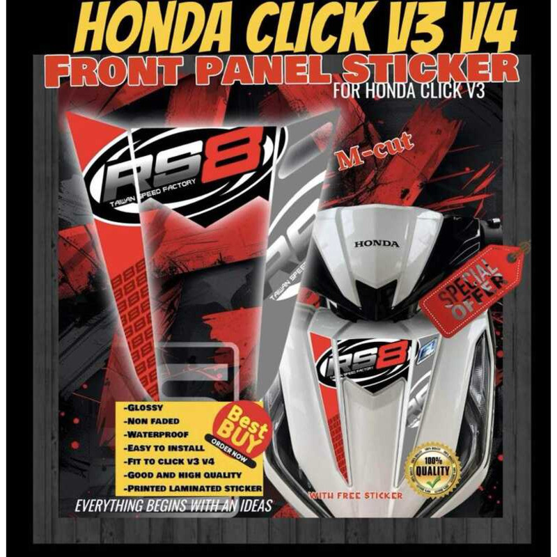 HONDA CLICK V3 M-Cut FRONT PANEL Laminated Sticker D69 | Shopee Philippines
