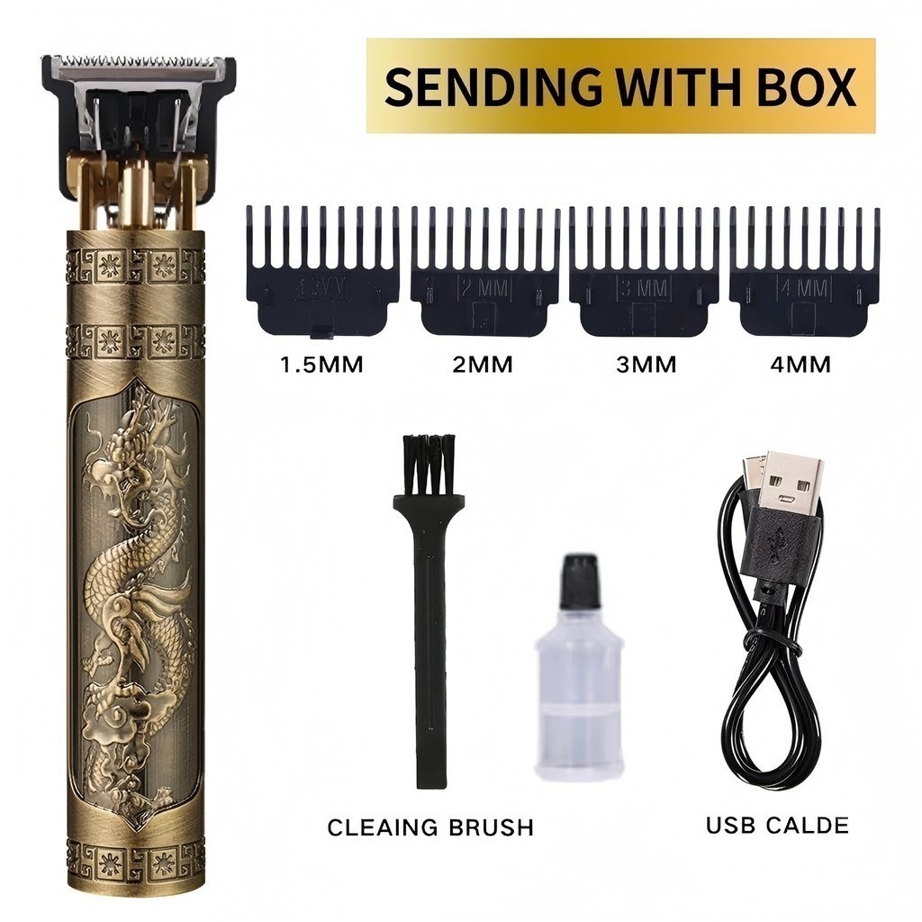 Hair Clipper Rechargeable Vintage Barber Clipper Trimmer Set Razor Hair ...