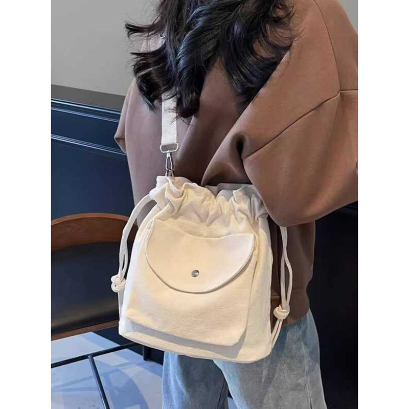 Small College Student Drawstring Mini Bucket Handheld Fashionable ...