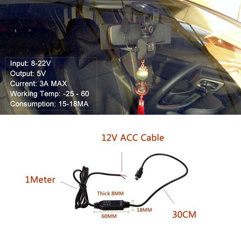 DC 12V To 5V Inverter Converter Micro Mini USB Hard Wired Car Power ...