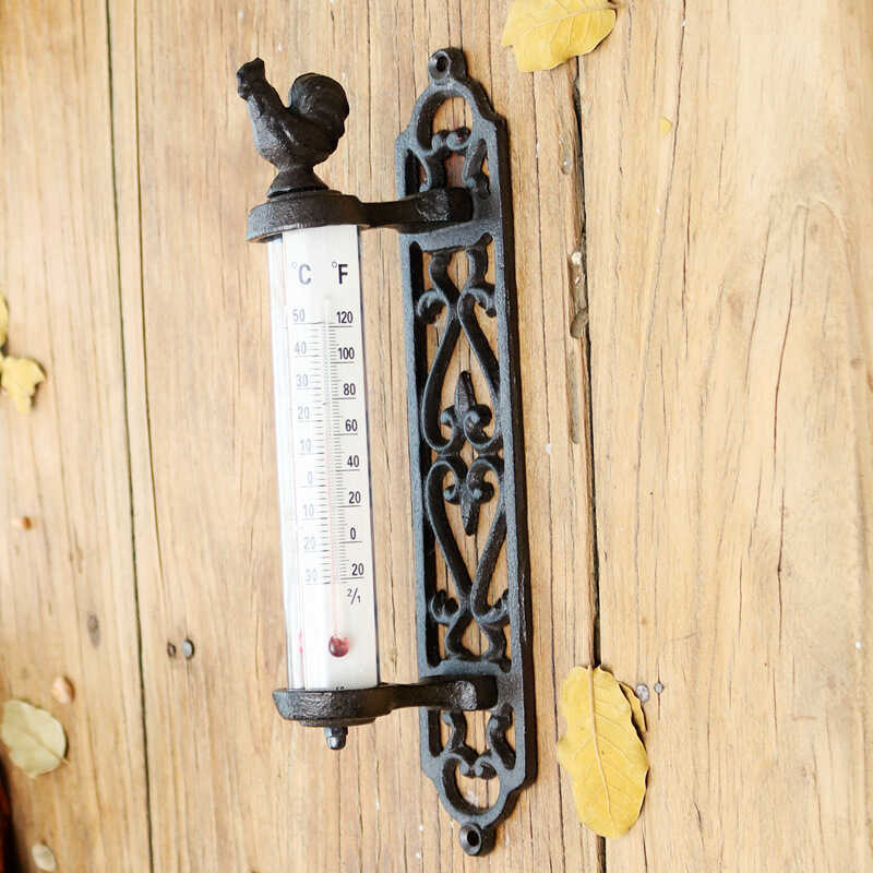 American Retro Iron Wall-Mounted Thermometer Home Wall Decoration Daily ...