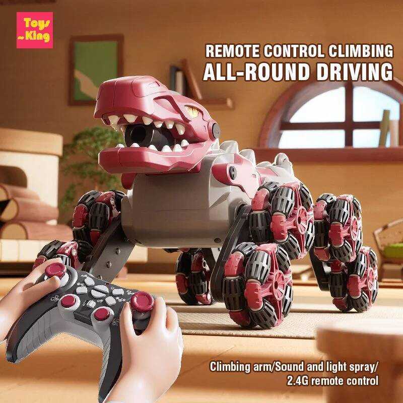 2.4G Dual Remote Control Dinosaur Car 4Ch Gesture Induction Four-Wheel ...