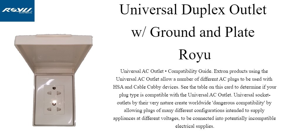 ROYU Duplex Universal Convenience 2 Gang Outlet with Weatherproof Cover ...