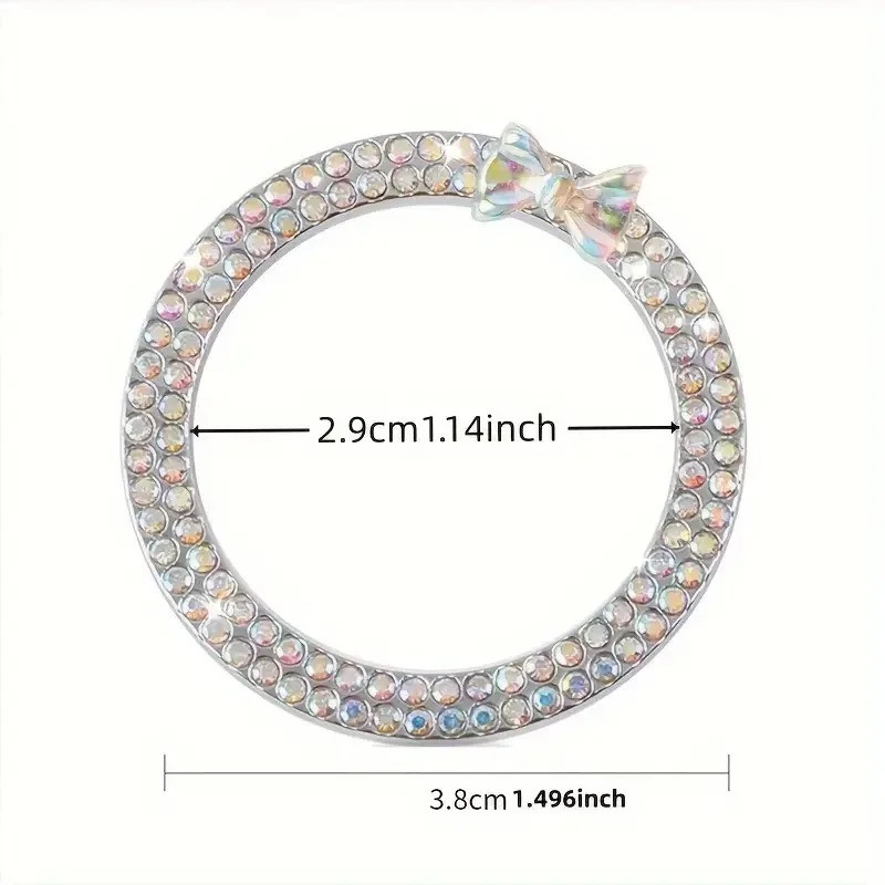 1Pc Bling Butterfly Bow Rhinestone Car Engine Start Stop Ignition Ring ...