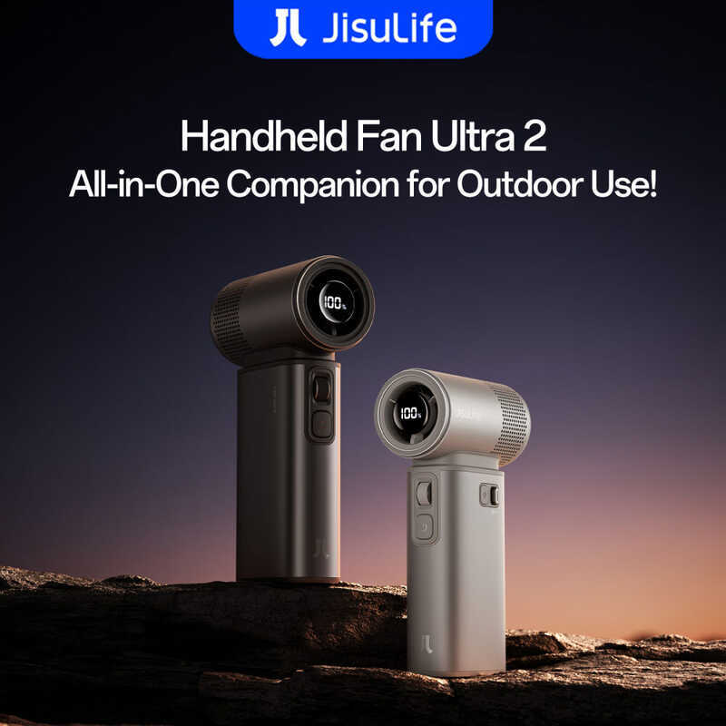 JISULIFE Handheld Fan Ultra2 25-Hour Long-Lasting Strong Wind 9000Mah ...