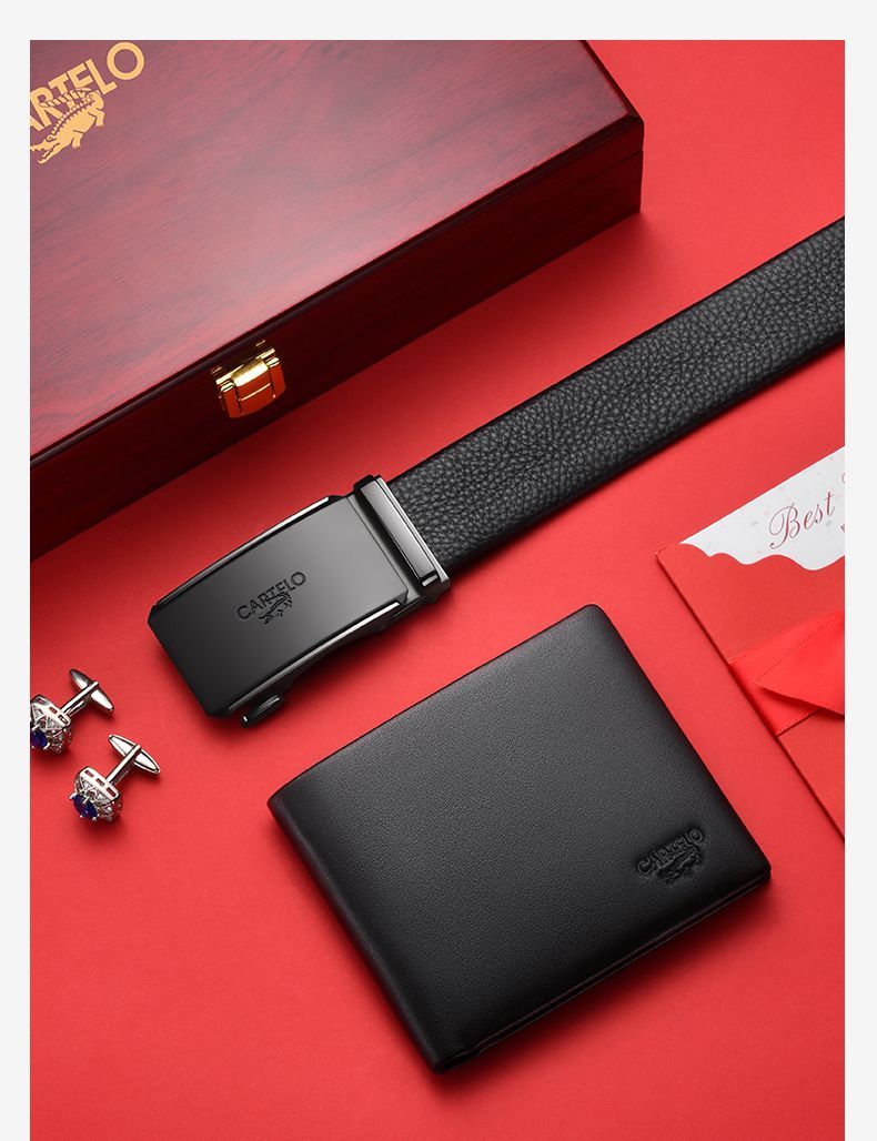 Crocodile Men's Wallet Belt Set Gift Box 2024 New Style Belt Gift for ...