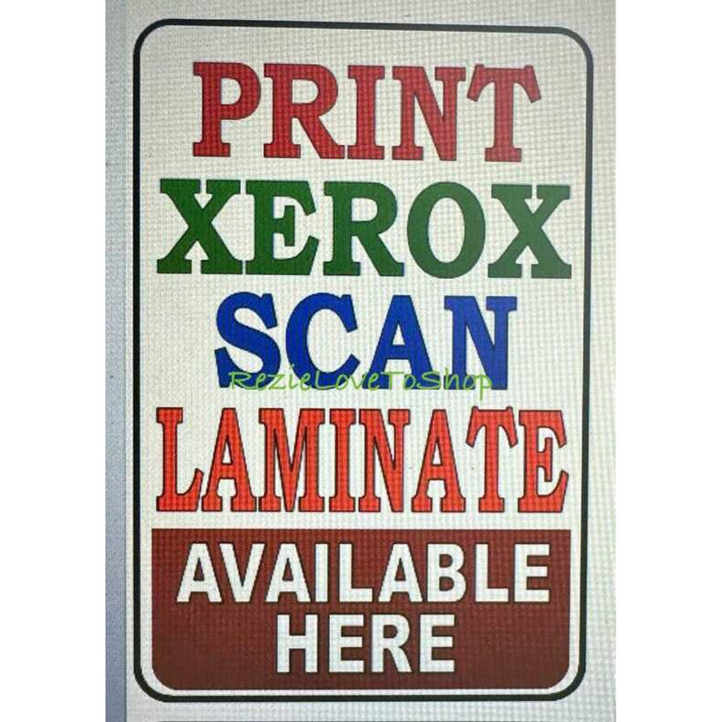 PRINT XEROX SCAN LAMINATE AVAILABLE HERE PVC Signage 7.8X11 Inches Dda ...