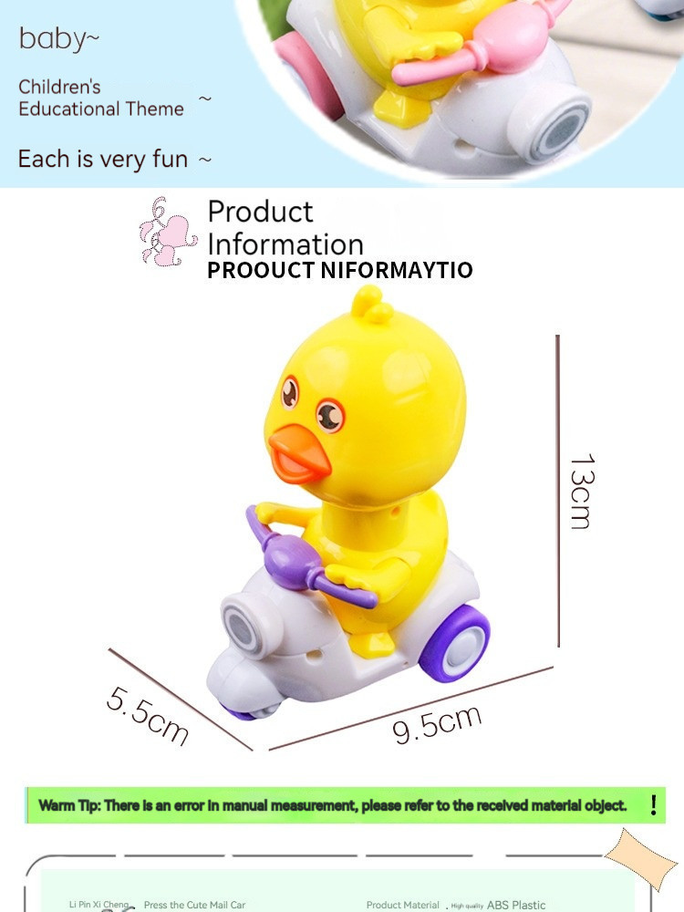 Press & Go Duckie - Inertia Powered Toddler Ride-On Toy,Cute CartoonEducational PushDuck for ...