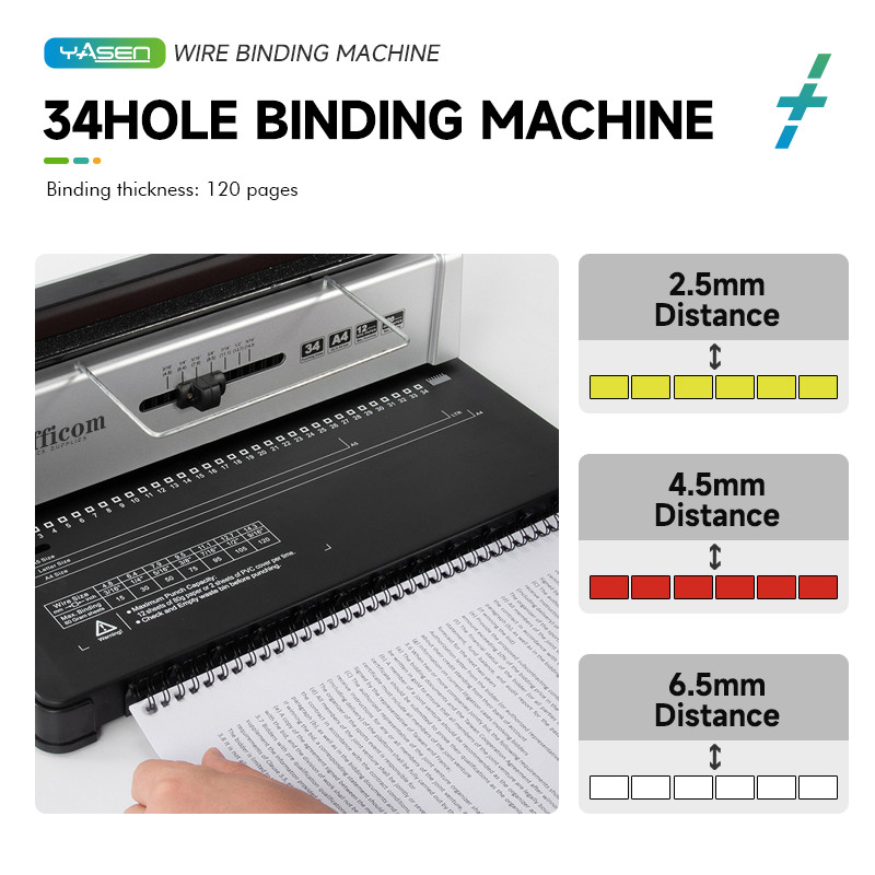 Officom Wire Binding Machine STD12A | 34-Hole DIY Bind Recipe Books ...