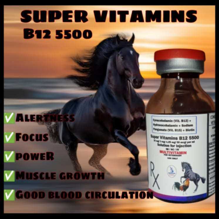 SUPER VITAMINA B12 5500Mcg WITH B15 FOLIC ACID VITAMINS FOR ANIMALS 942 ...