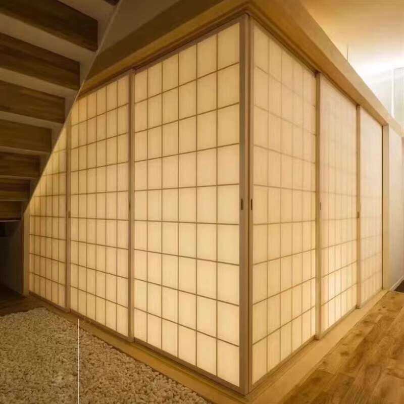 Solid Partition Japanese Restaurant Sliding Screen Natural Wood Style ...